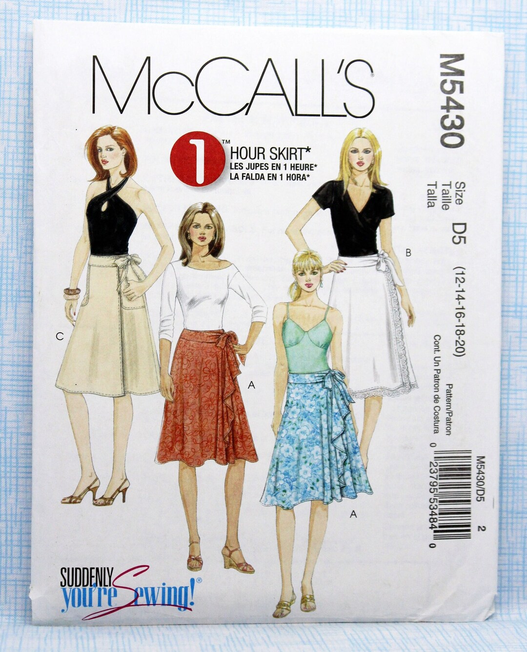 Mccall's Sewing Pattern 5430, Misses' Front Wrap Skirts Sewing Pattern ...