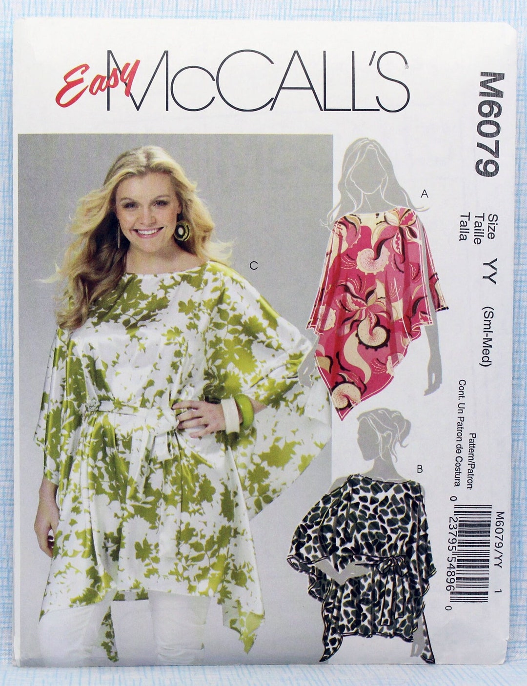 Mccall's Sewing Pattern 6079, Misses' Loose-fitting Top, Tunics and ...