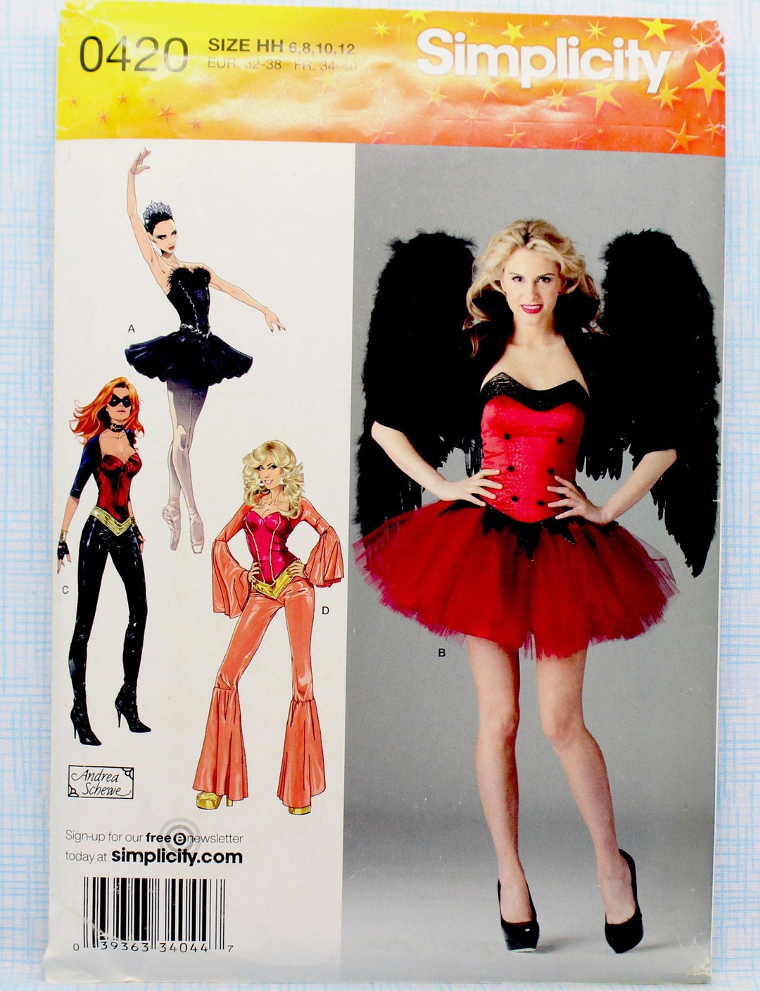 Simplicity Sewing Pattern 0420, Misses' Tutu, Corset, Shrug and Pants Costume, Misses' Size 6 8 ...