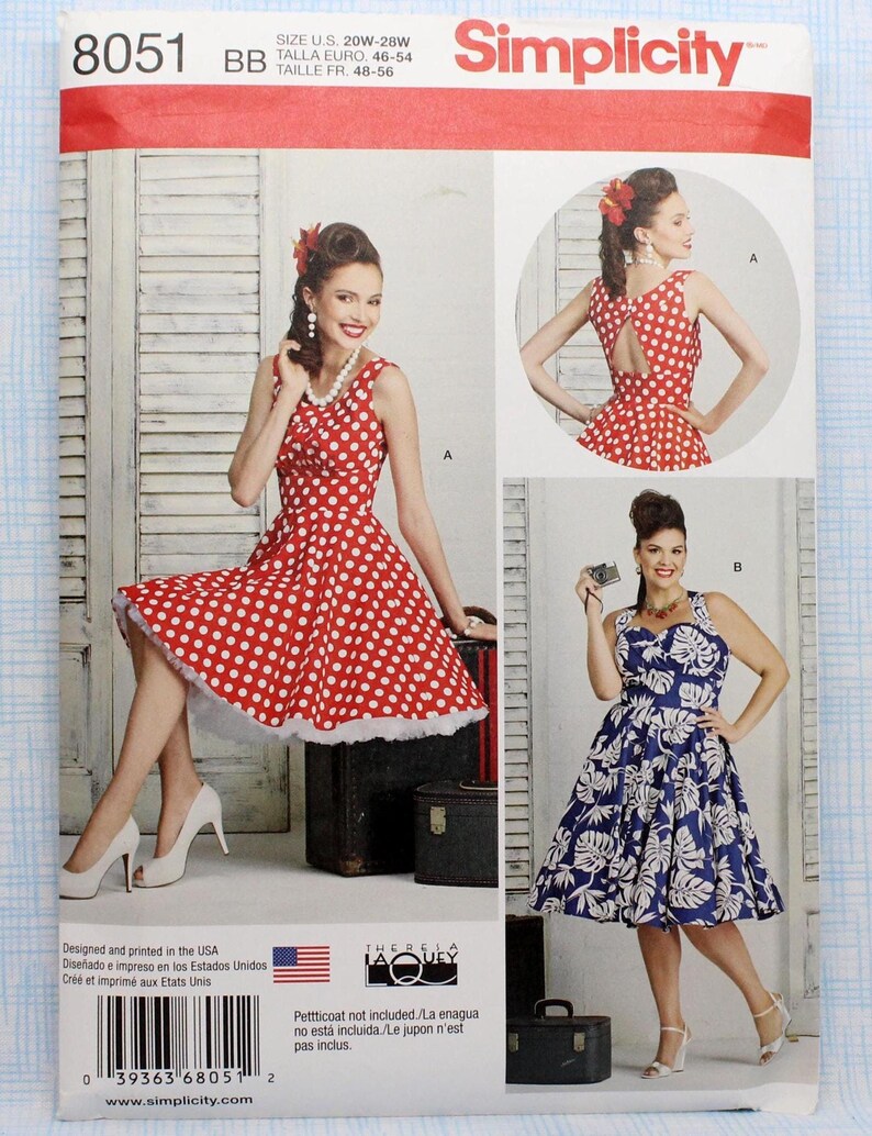 Simplicity Sewing Pattern 8051, Women's Dress With Sweetheart Neckline ...