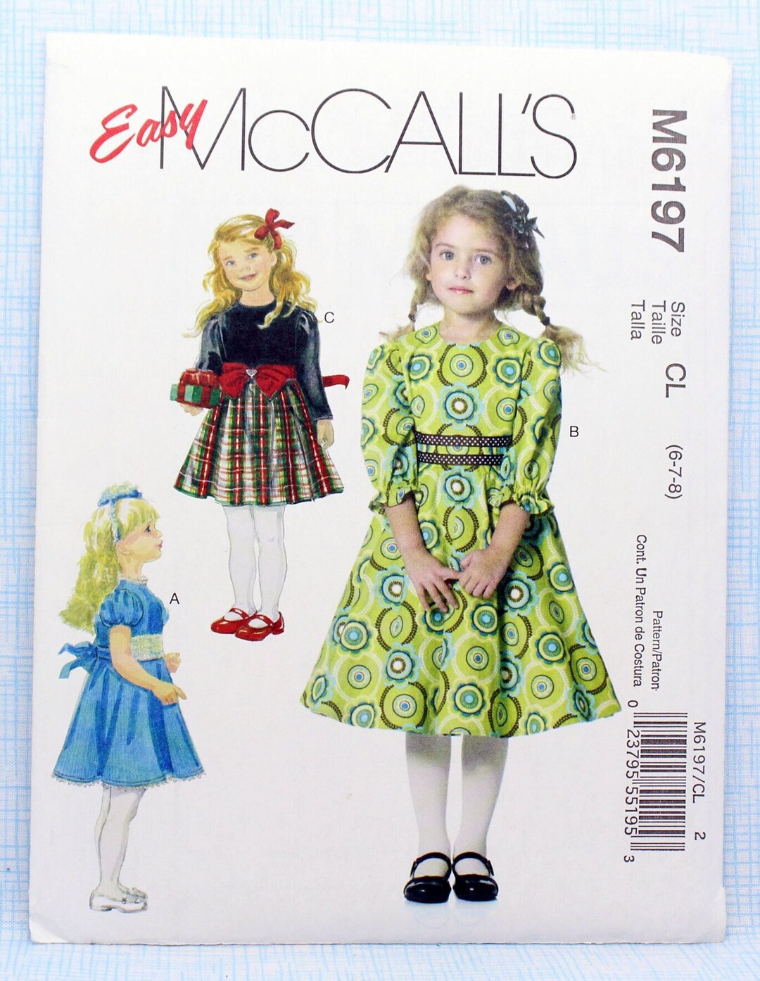 Mccall's Sewing Pattern 6197 Girls' Dresses With - Etsy