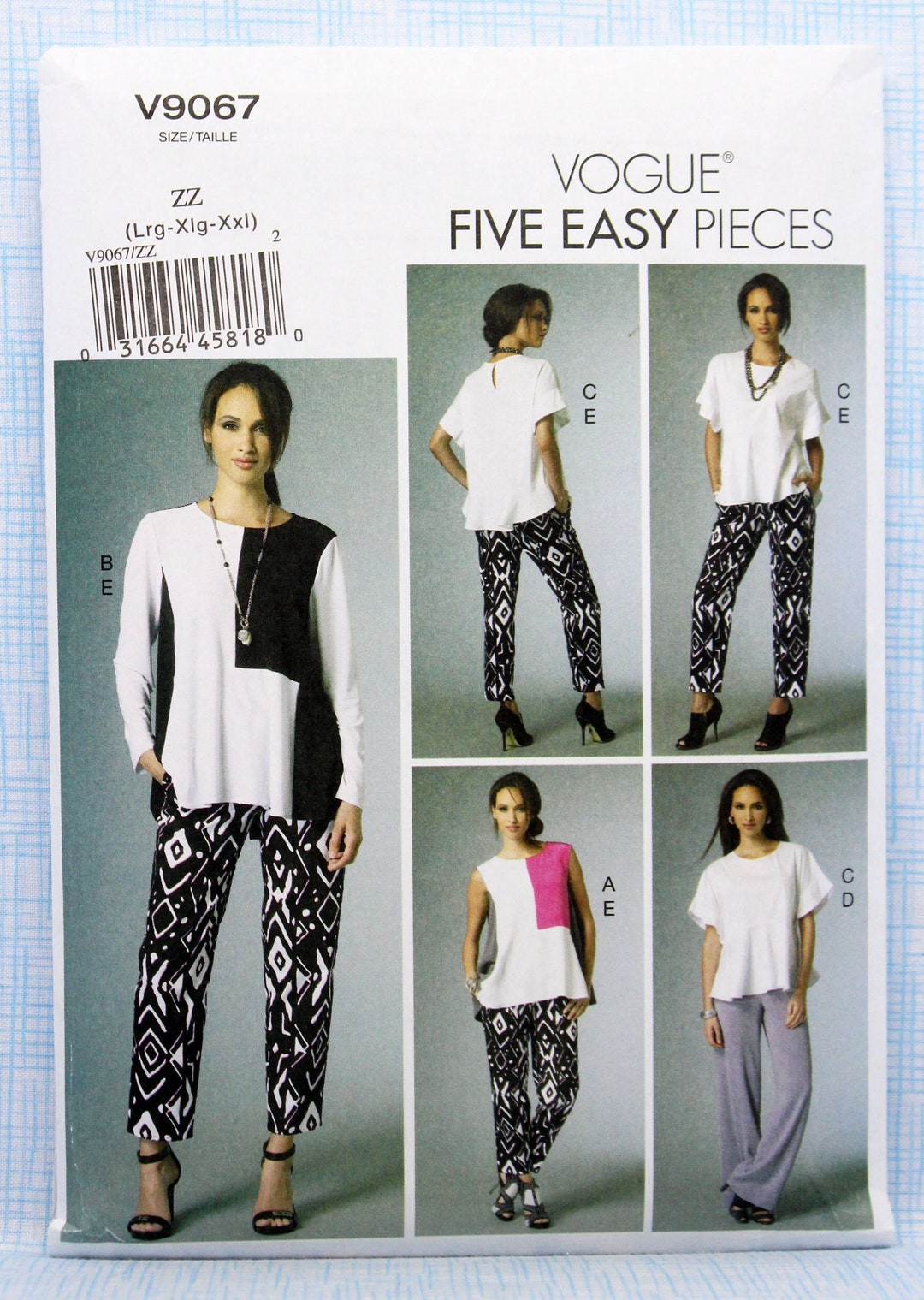 Vogue Sewing Pattern 9067, Misses' Easy Pullover Top and Straight or ...
