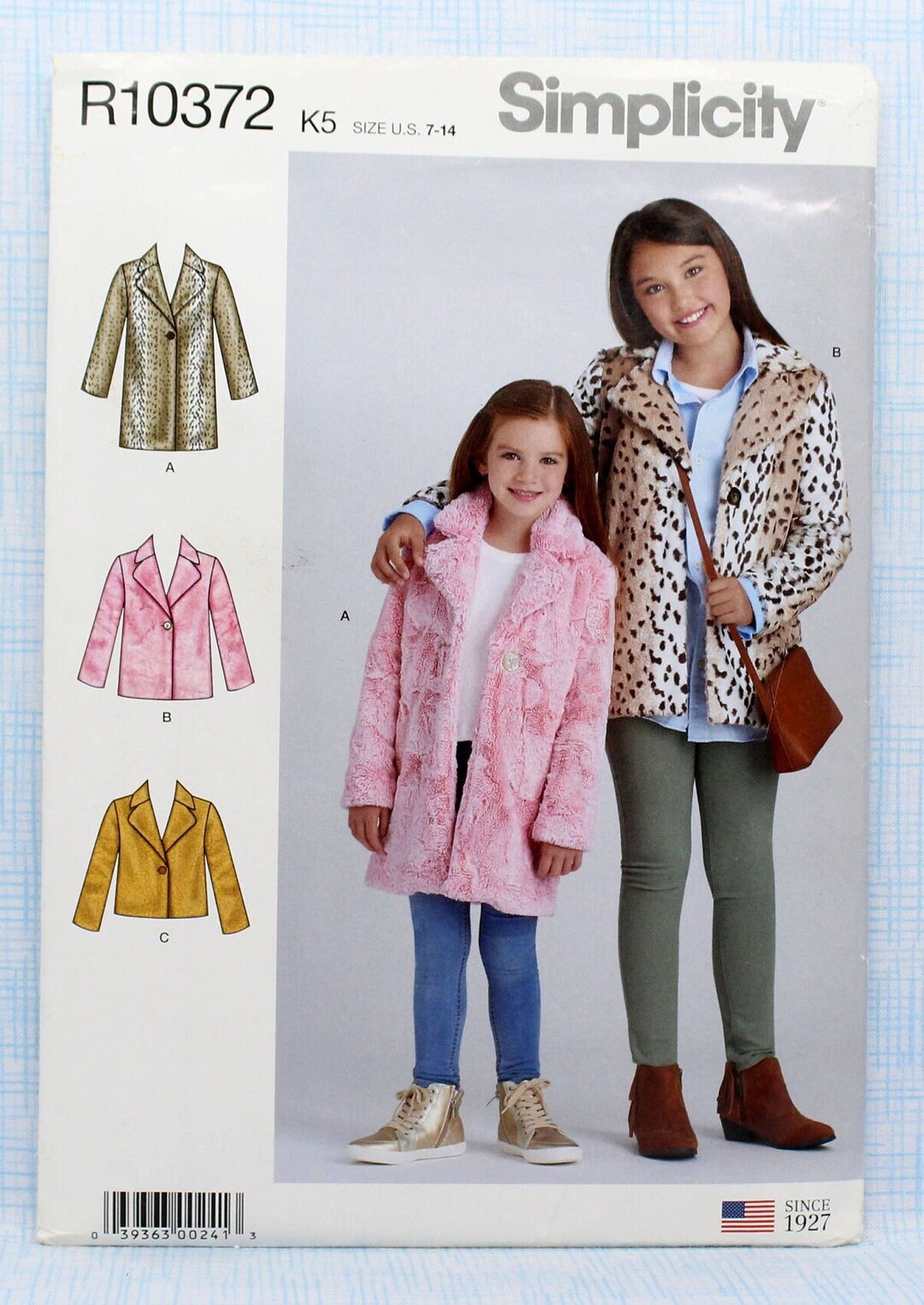 Simplicity Sewing Pattern R10372, Girls' Lined Coat or Jacket, Uncut/ff ...