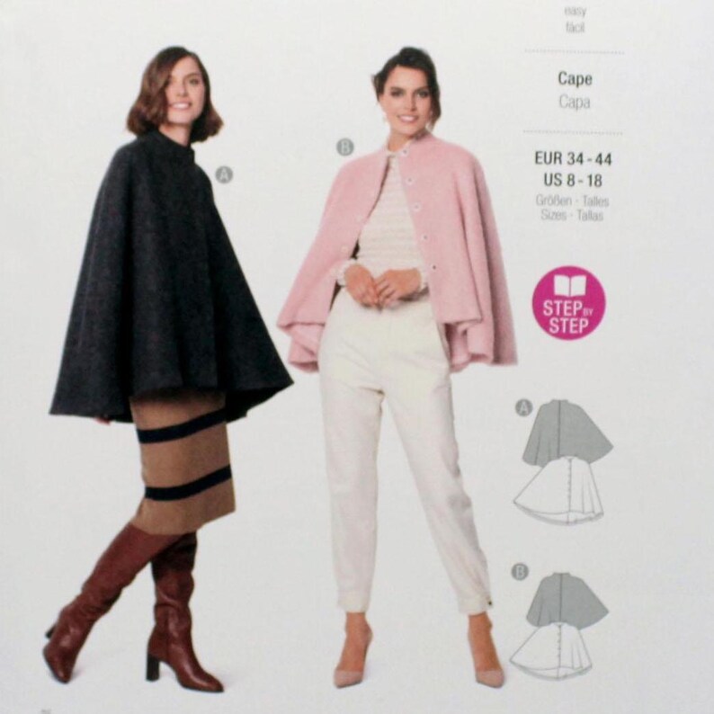 Burda Sewing Pattern 6063, Misses' Cape, Uncut/ff, Misses' Size 8 10 12 ...