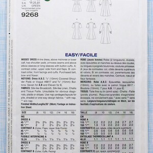 Vogue Sewing Pattern 9268, Misses' A-line Dress, Uncut/ff, Misses' Size ...