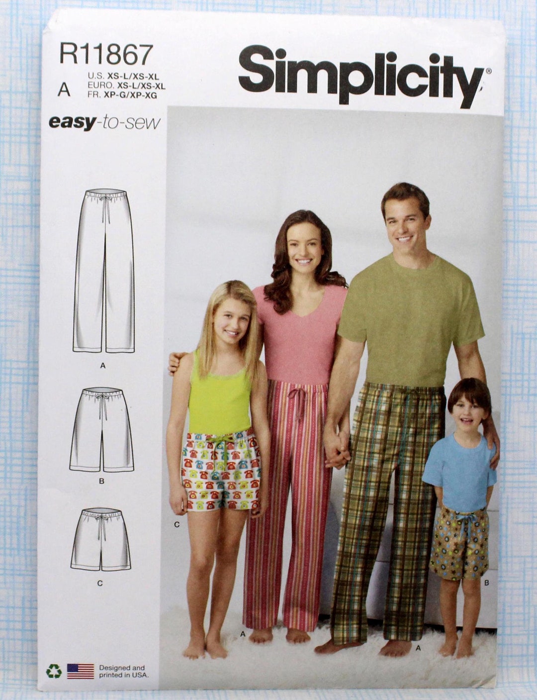 Simplicity Sewing Pattern R11867, Childs/teen and Adult Pants and ...