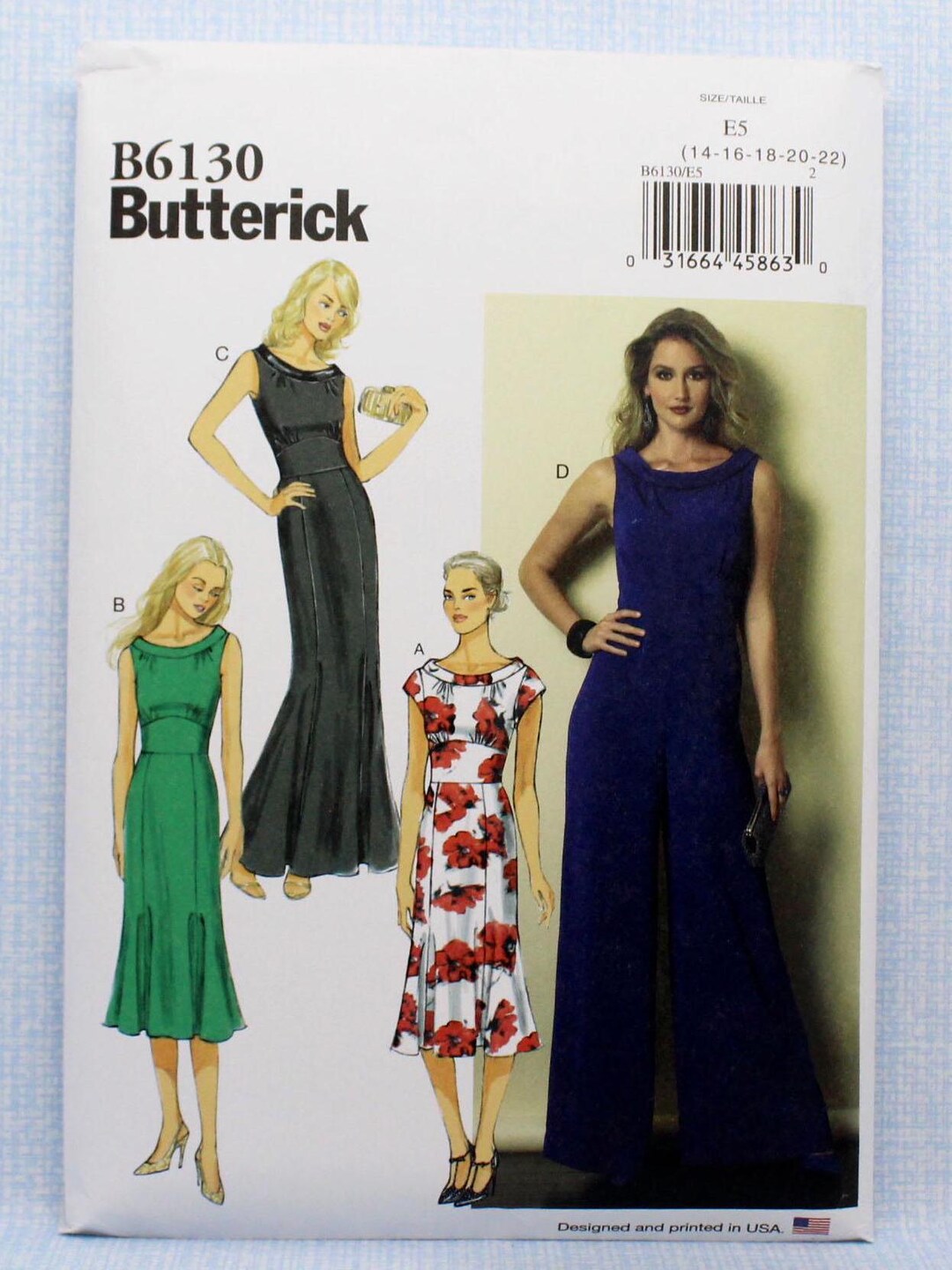 Butterick Sewing Pattern 6130, Misses' Dresses and Jumpsuit, Uncut/ff ...