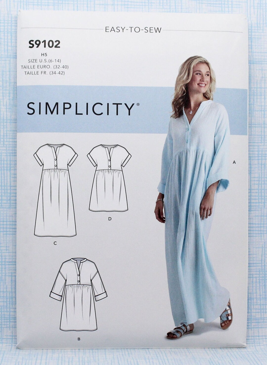 Simplicity Sewing Pattern 9102, Misses' Caftan and Loose-fitting ...