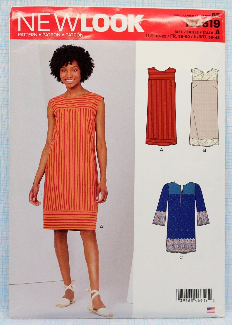 New Look Sewing Pattern 6619 Misses' Straight Dress - Etsy