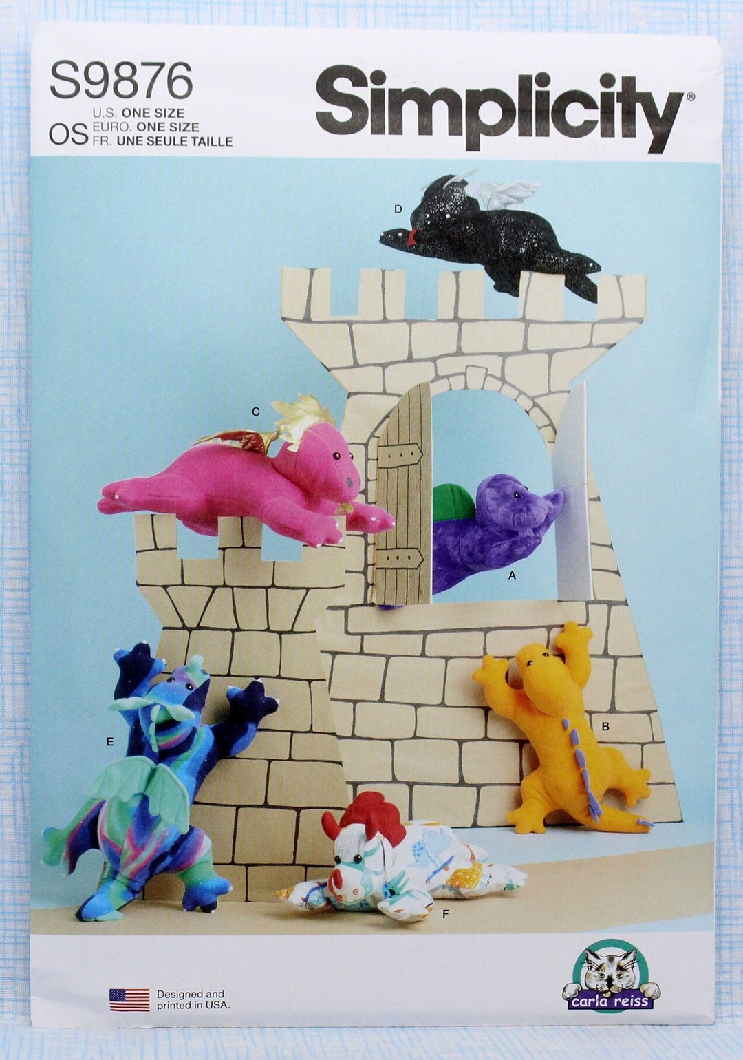 Simplicity Sewing Pattern 9876, 22-1/2" Plush Dinosaurs and Dragons ...