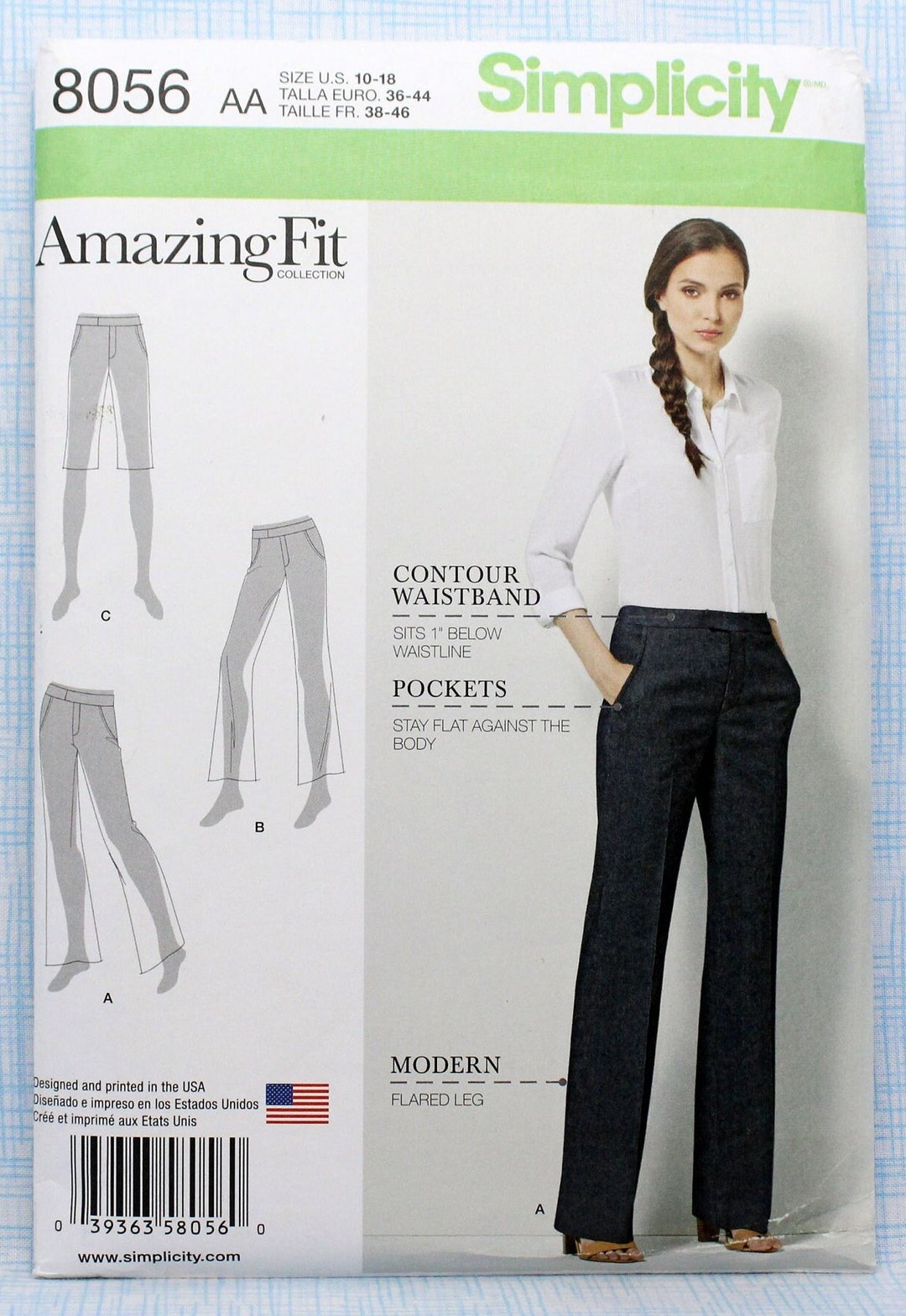 Simplicity Sewing Pattern 8056, Misses' Flared Pants or Shorts, Uncut ...