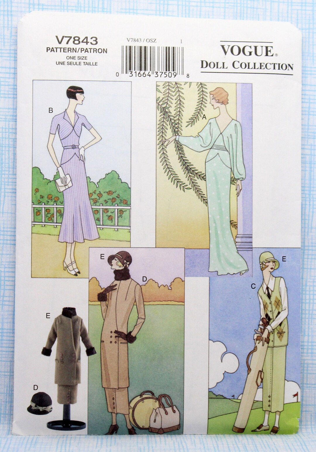 Vogue Sewing Pattern 7843, Fashion Doll Clothes, Uncut/ff, 11-1/2 Doll ...
