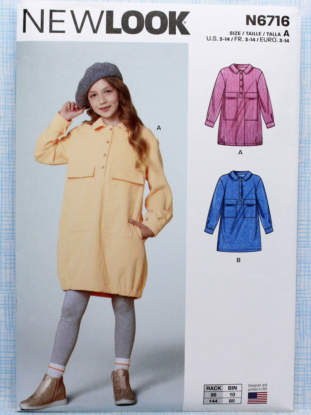 New Look Sewing Pattern 6716 Girl's / Child's Shacket Dresses, Uncut/ff ...