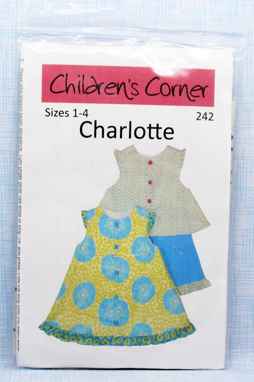 Children's Corner Sewing Pattern 242 Charlotte A-line Swing Jumper or ...