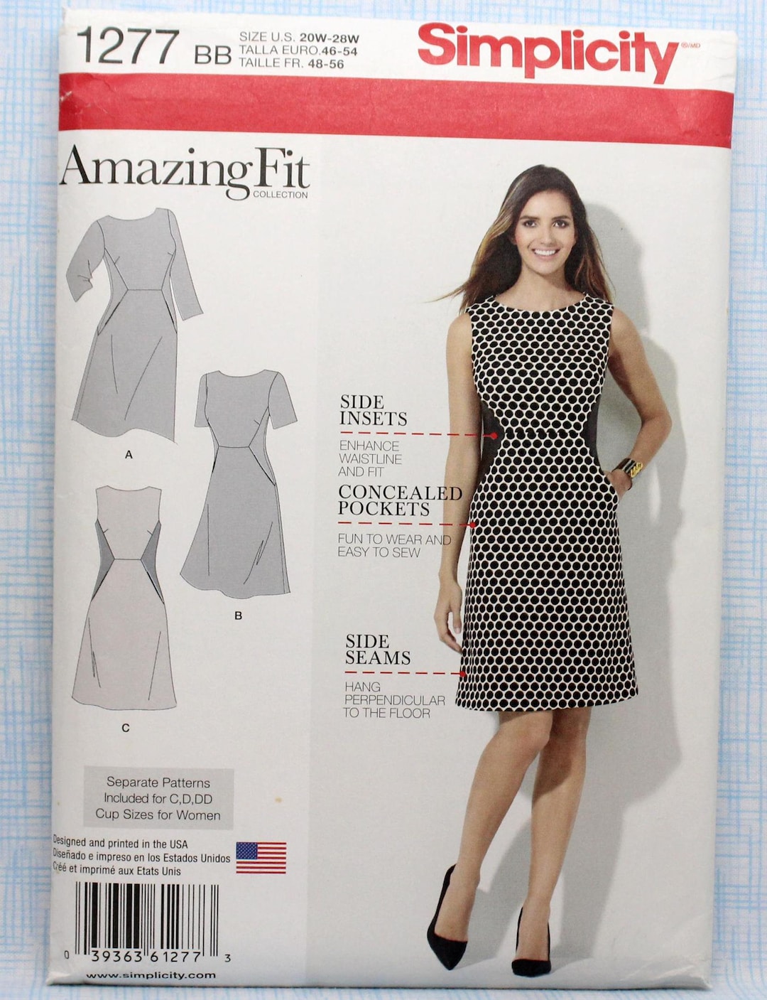 Simplicity Sewing Pattern 1277, Women's Dress With Side Insets, Women's ...