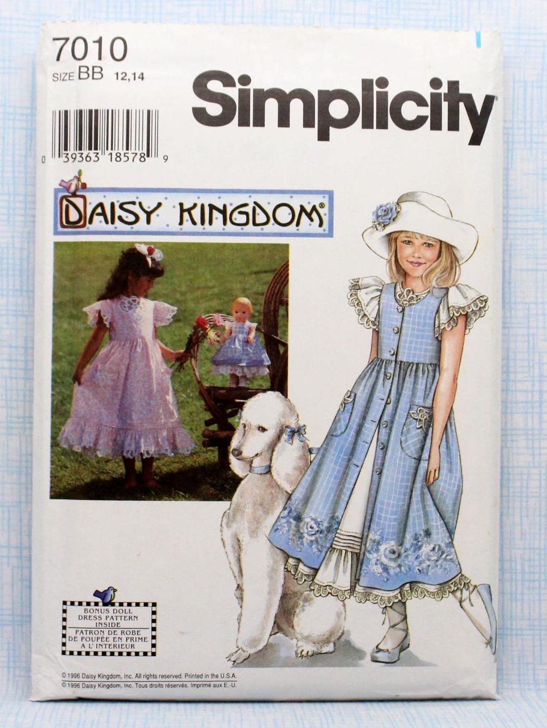 Simplicity Sewing Pattern 7010, Girls' Pinafore, Dress and Doll Clothes ...