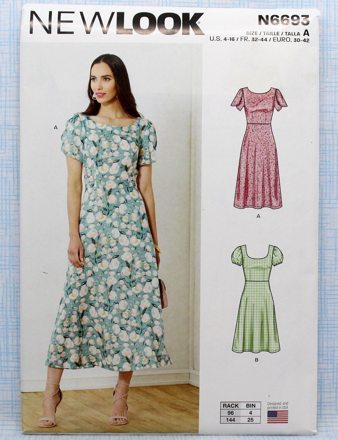 New Look Sewing Pattern 6693, Misses' Dresses With Flared Skirt, Neck ...