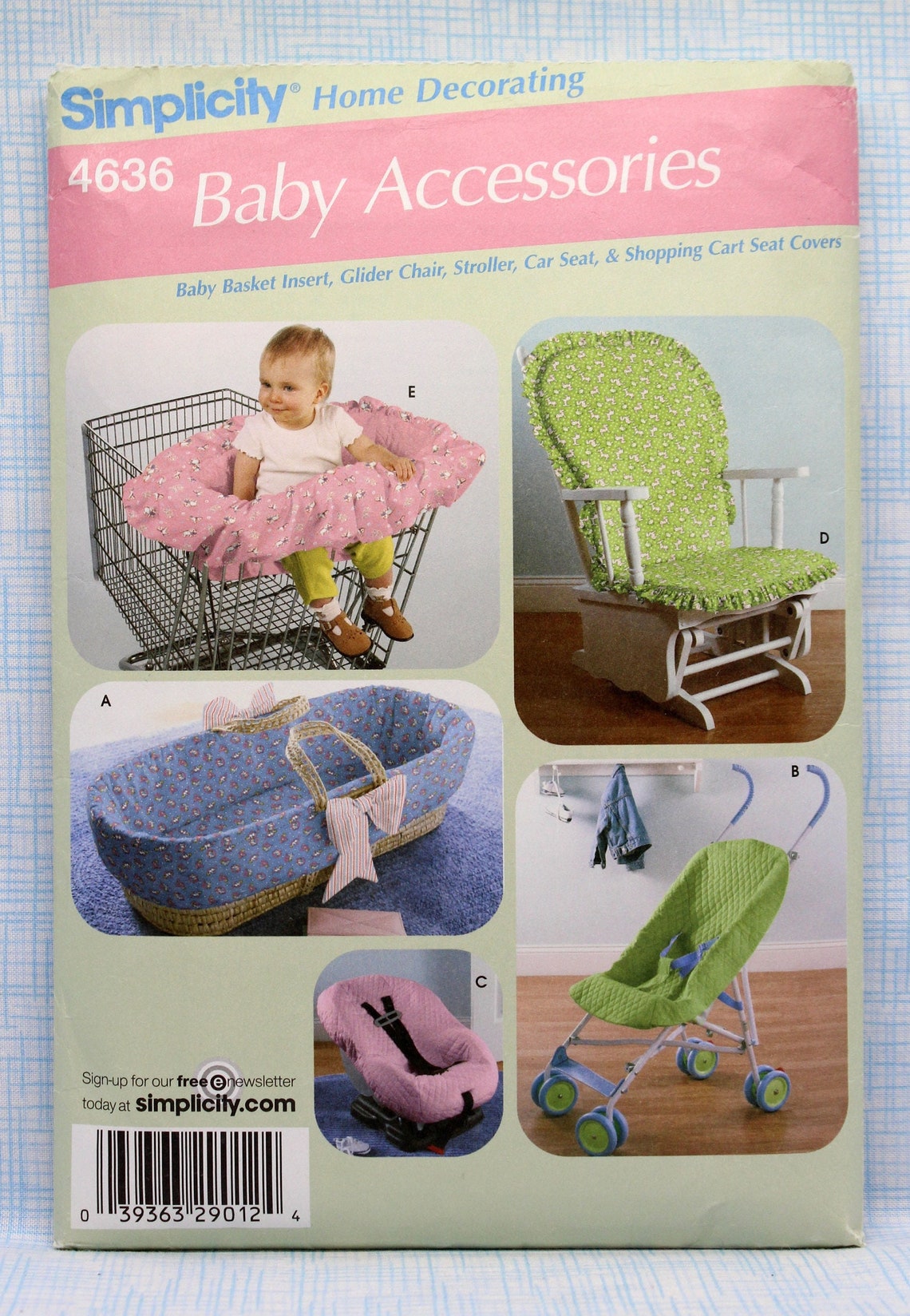 Simplicity Sewing Pattern 4636, Baby Basket Insert, Umbrella Stroller ...