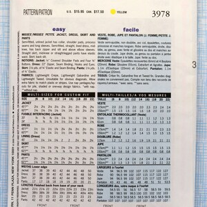 Butterick Sewing Pattern 3978, Easy Misses' Jacket, Dress, Skirt and ...