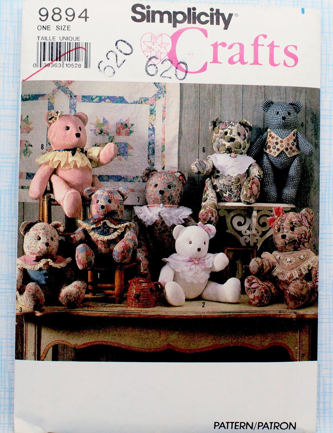 Simplicity Sewing Pattern 9894, Stuffed Decorative Bear in Two Sizes ...