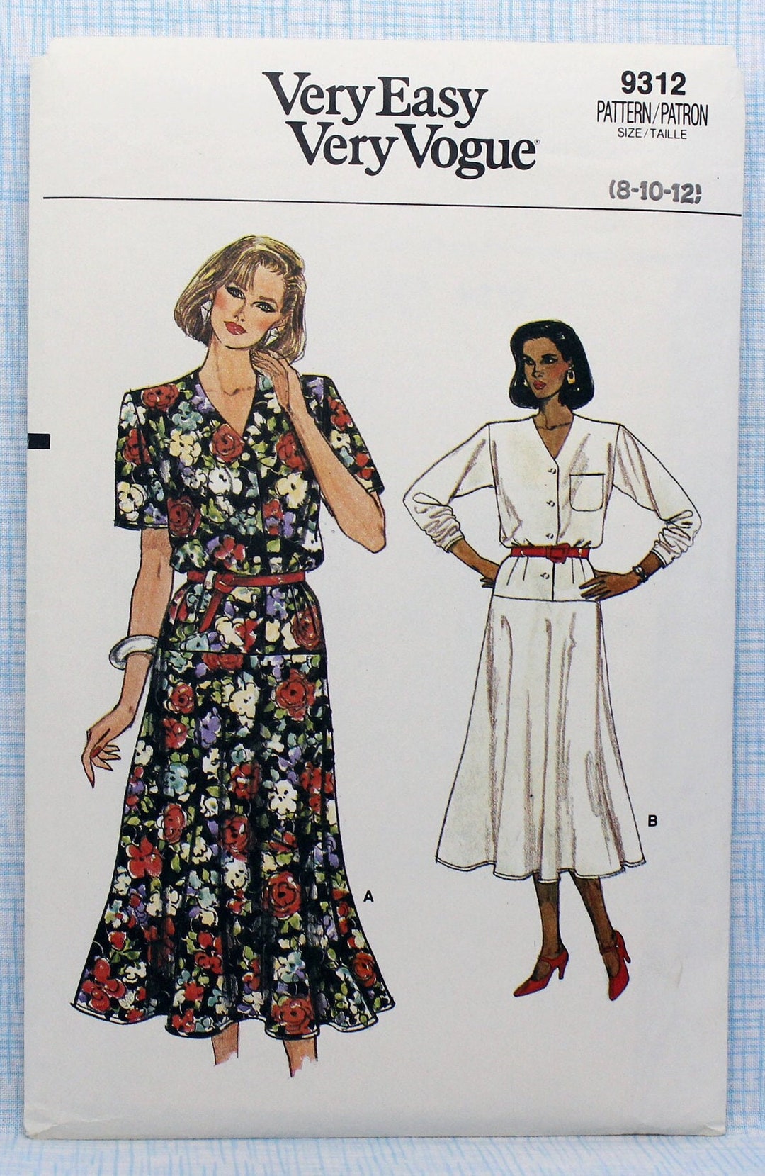 Vogue Sewing Pattern 9312 Misses' Dress With Dropped Waist and Flared ...