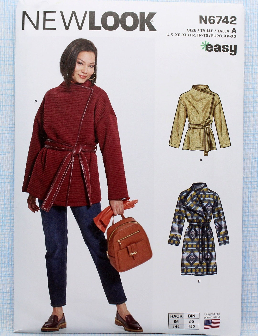 New Look Sewing Pattern 6742, Misses' Wrap Coat and Jacket, Uncut/ff ...