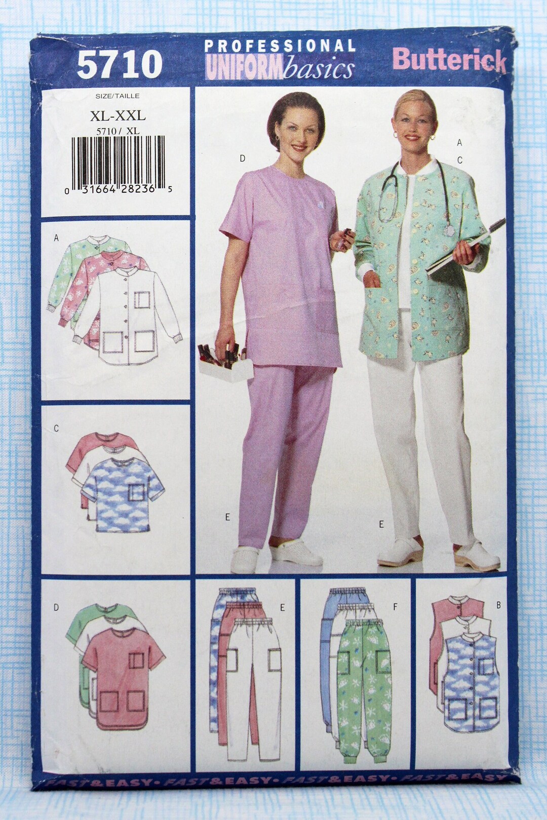 Butterick Sewing Pattern 5710, Misses' Easy Medical Jacket, Vest, Top ...