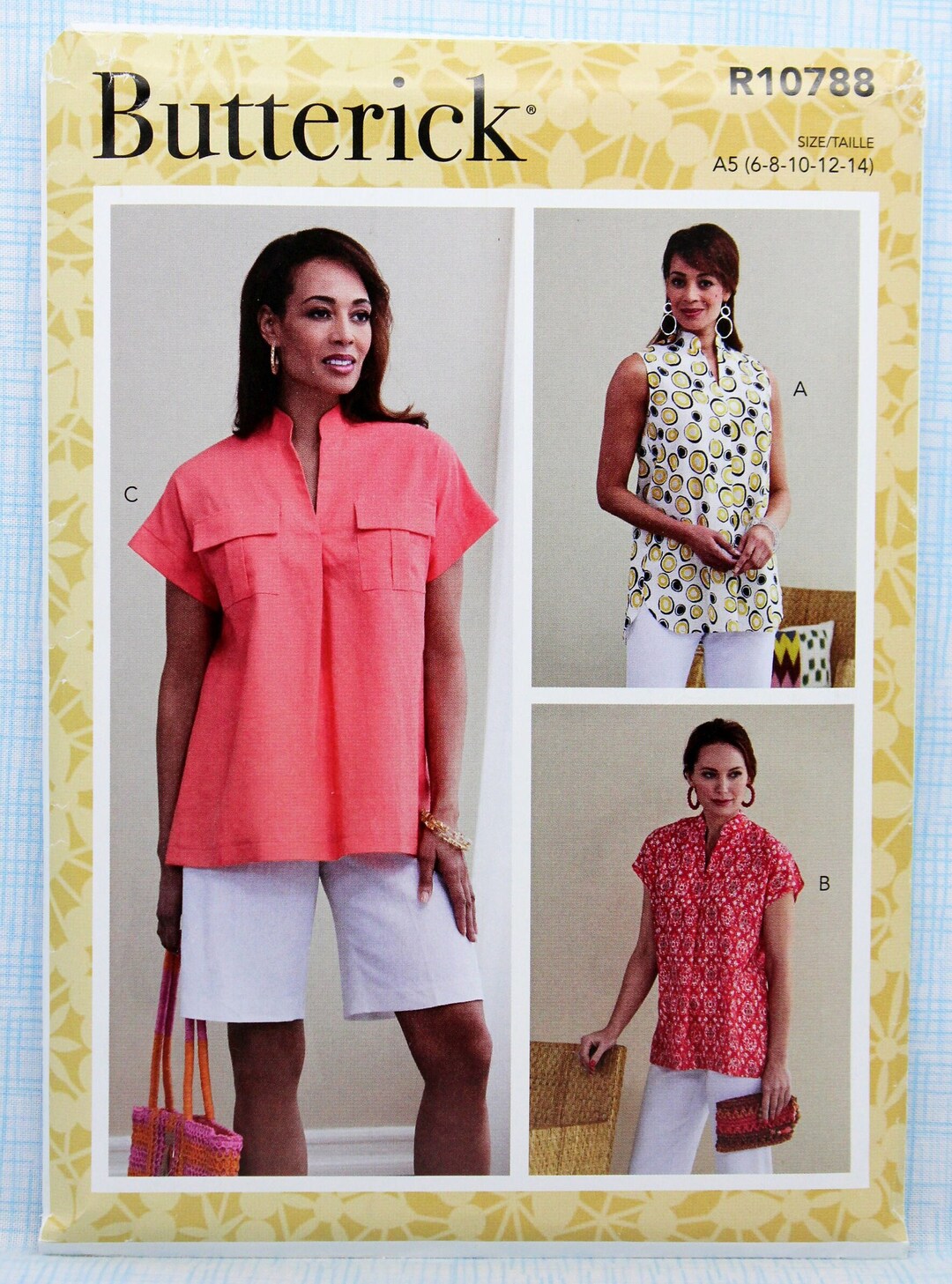 Butterick Sewing Pattern R10788, Misses' Pullover Top, Uncut/ff, Misses ...