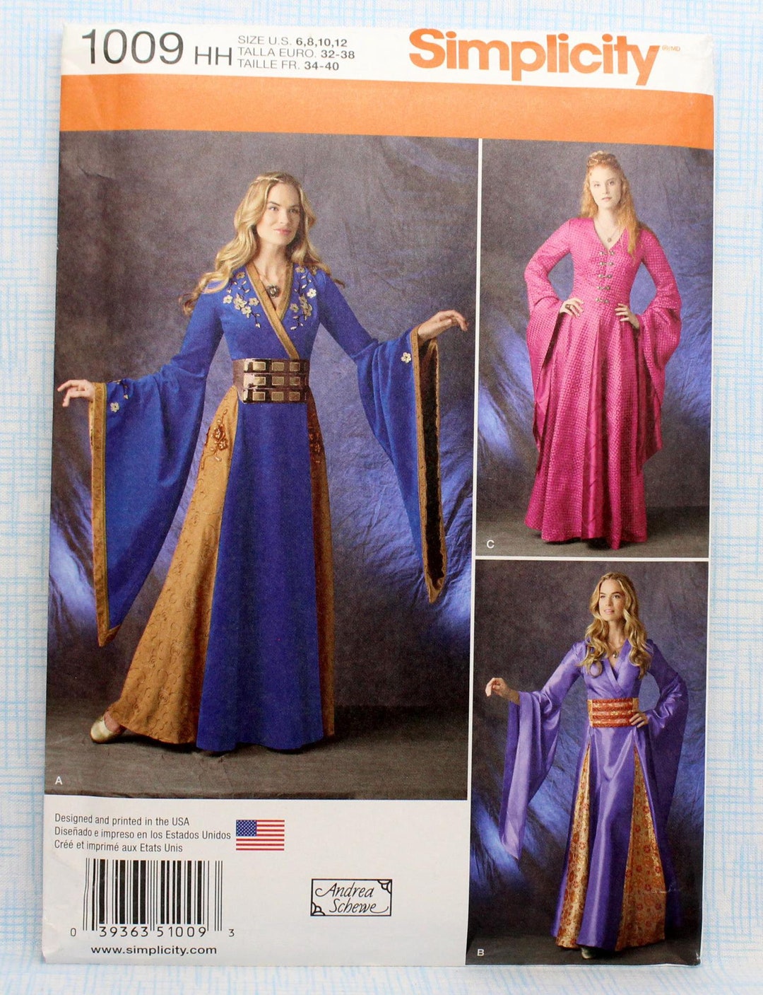 Simplicity Sewing Pattern 1009, Misses' Medieval, Fantasy Costume ...