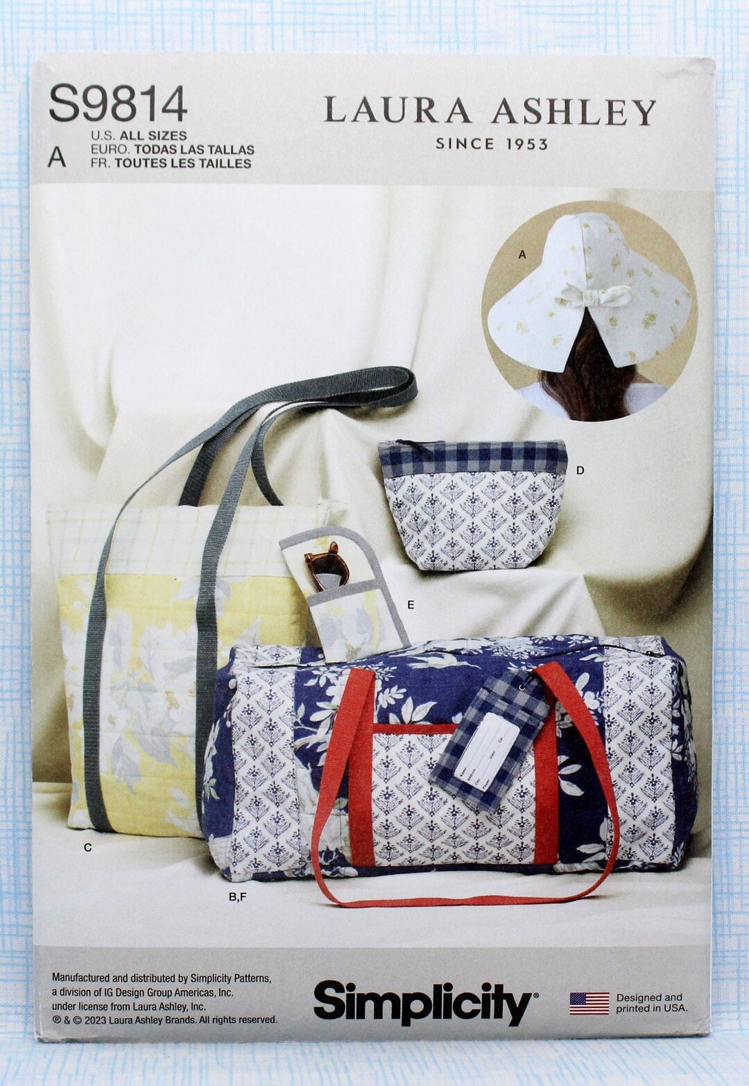 Simplicity Sewing Pattern 9814, Hat, Duffel, Tote, Cosmetic Case ...