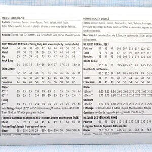 Simplicity Sewing Pattern 8962, Men's Lined Blazer, Uncut/ff, Men's ...