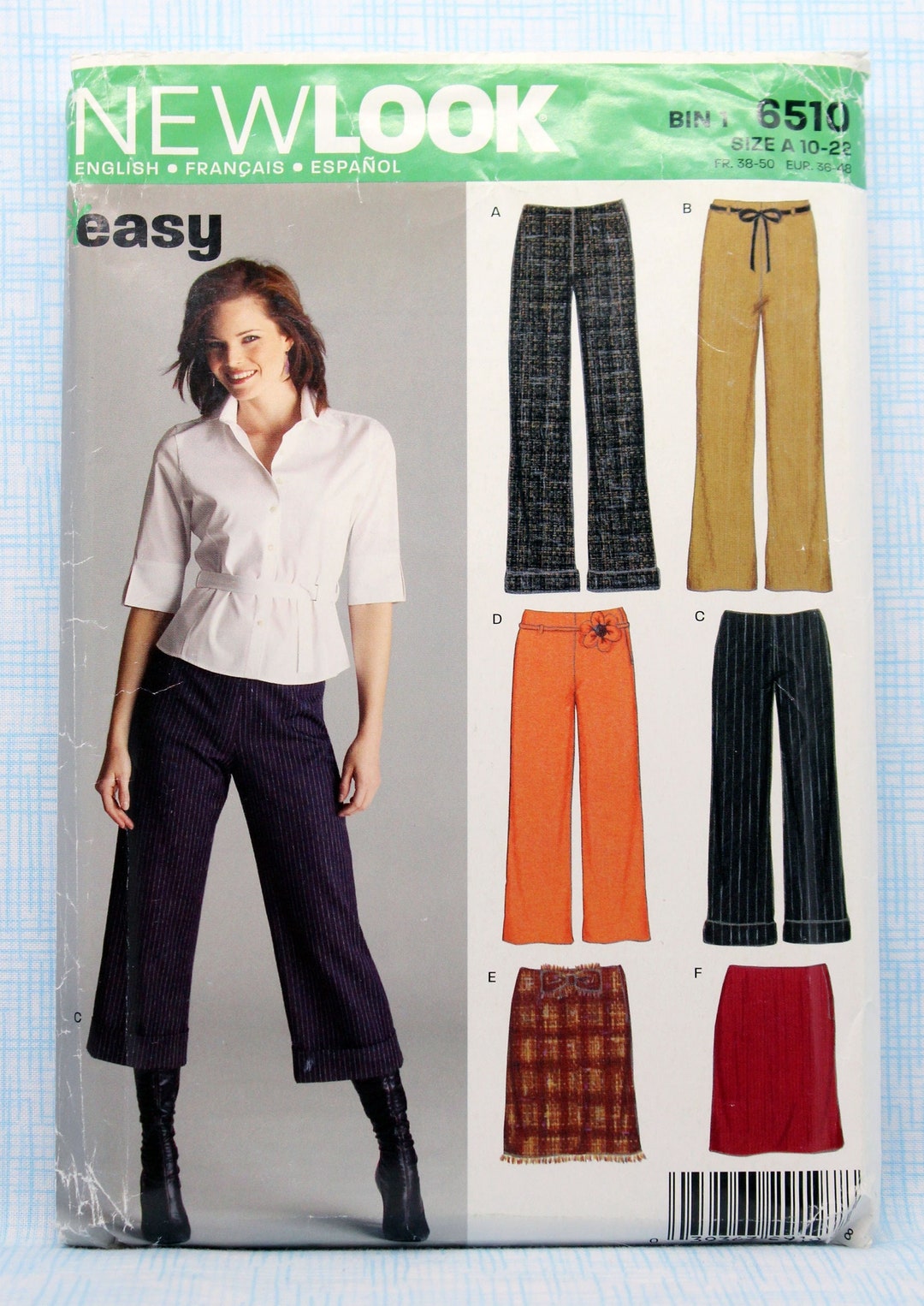 New Look Sewing Pattern 6510, Misses' Pants in Two Lengths and Skirt ...