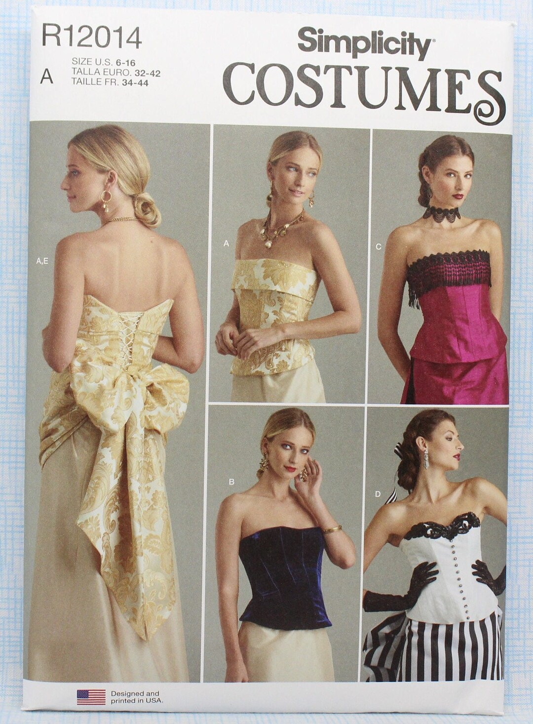 Simplicity Sewing Pattern R12014 Misses' Costume Lined Boned Corsets ...