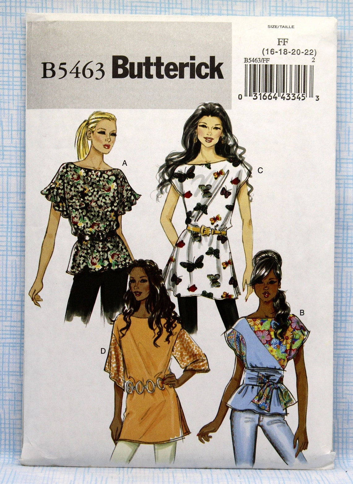 Butterick Sewing Pattern 5463 Misses' Pullover Top Tunic - Etsy