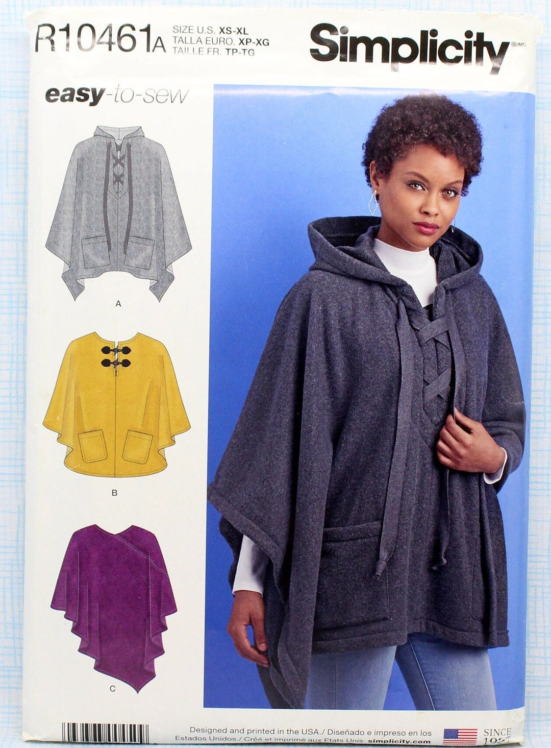 Simplicity Sewing Pattern R10461 , Misses' Easy Ponchos Sewing Pattern ...