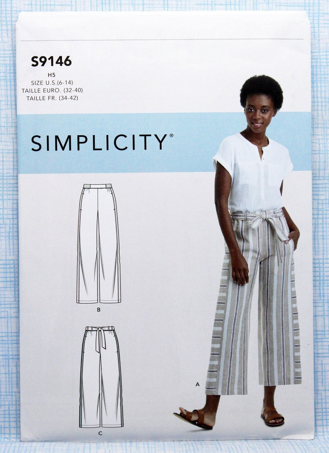 Simplicity Sewing Pattern 9146, Misses' Pull-on Pants With Side Panel ...