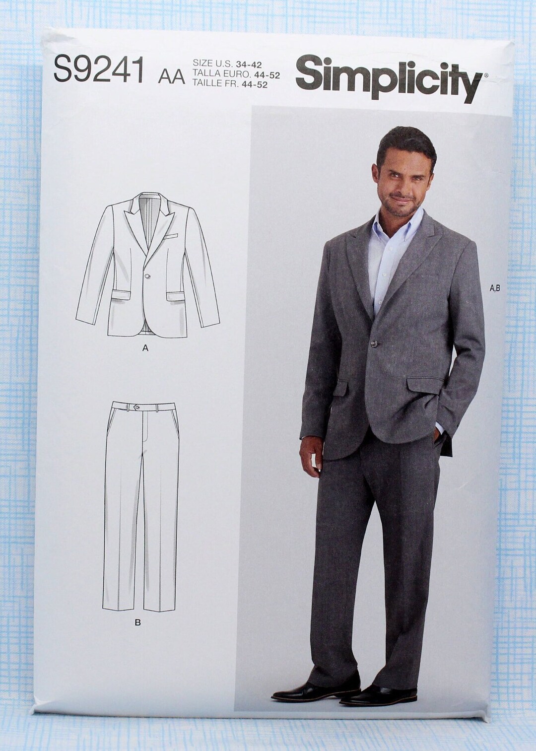 Simplicity Sewing Pattern 9241, Men's Fitted Jacket and Slightly ...