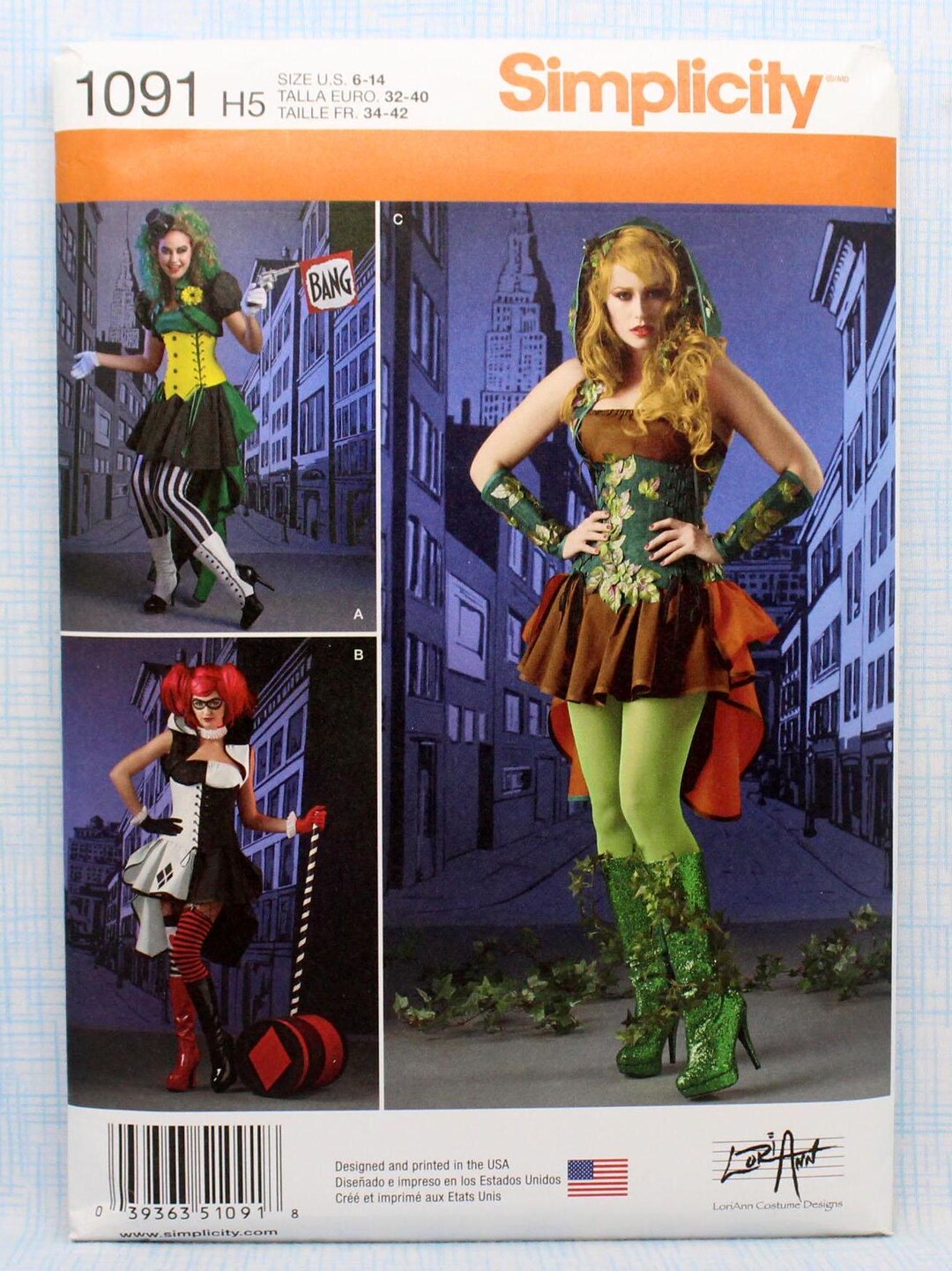Simplicity Sewing Pattern 1091, Misses' Villains Costume, Comic Book ...