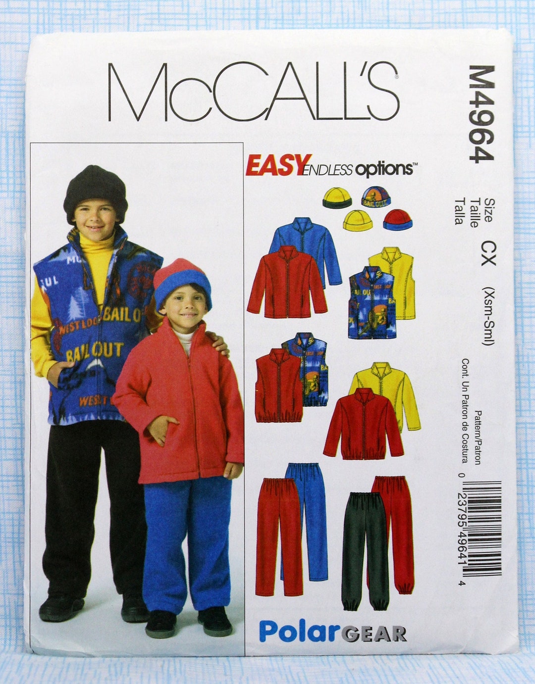Mccall's Sewing Pattern 4964 Child's Easy Fleece - Etsy
