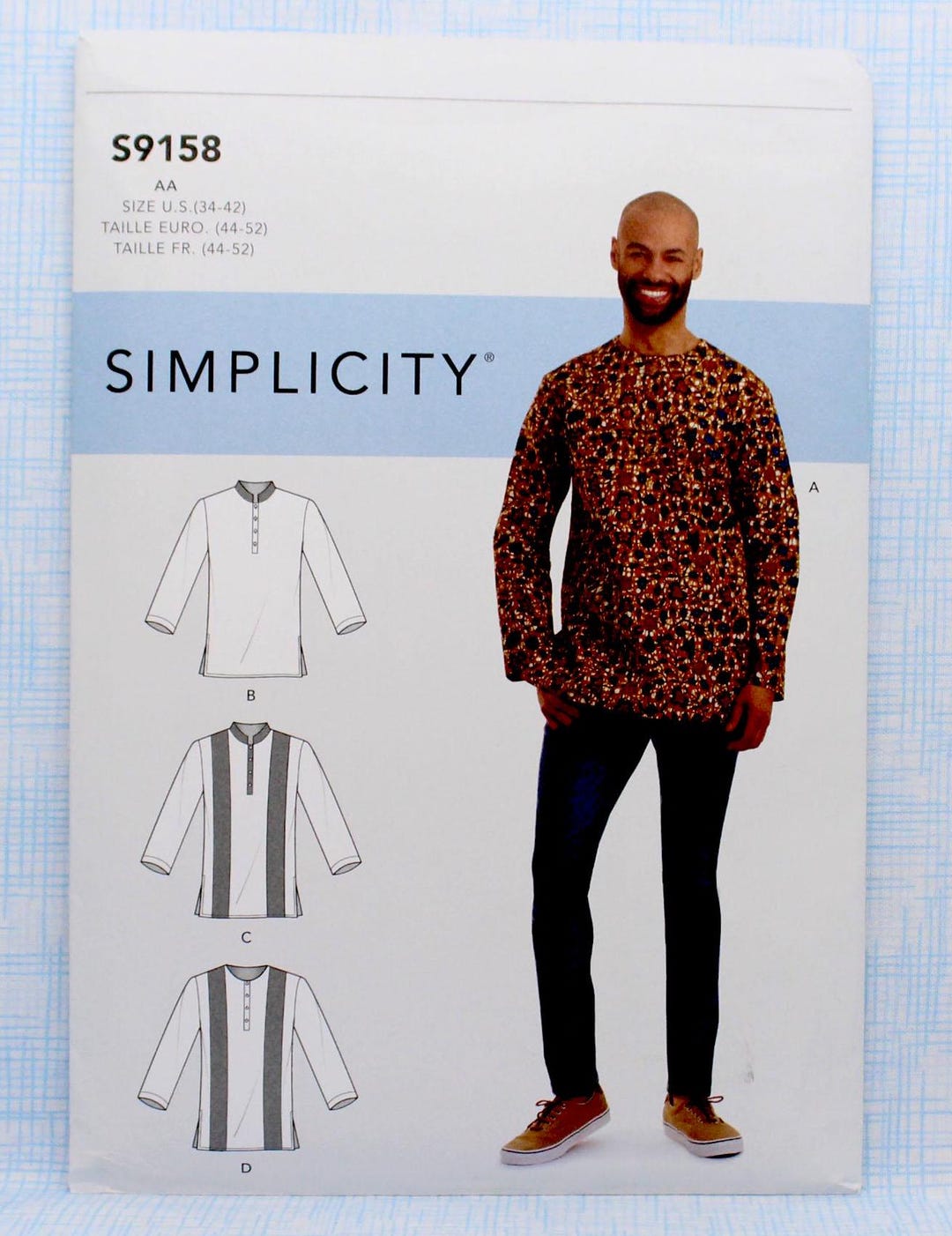 Simplicity Sewing Pattern 9158, Men's Shirts With Long Sleeves and ...