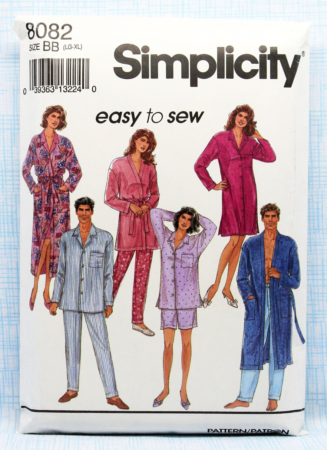 Simplicity Sewing Pattern 8082, Misses'/men's/teen Boys' Easy Pajamas ...