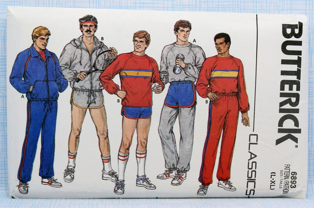 Butterick Sewing Pattern 6893, Men's Knit Jacket, Top, Shorts and Pants ...