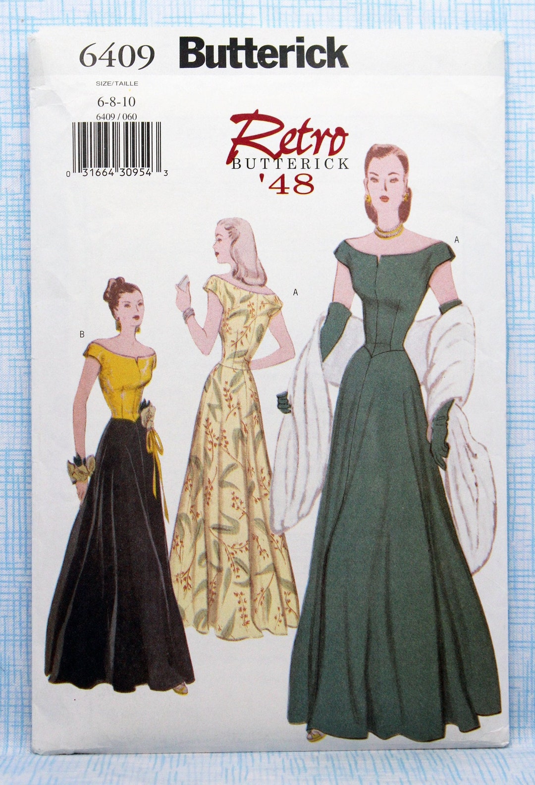 Butterick Sewing Pattern 6409, Misses' Evening Dress, Uncut/ff, Misses ...