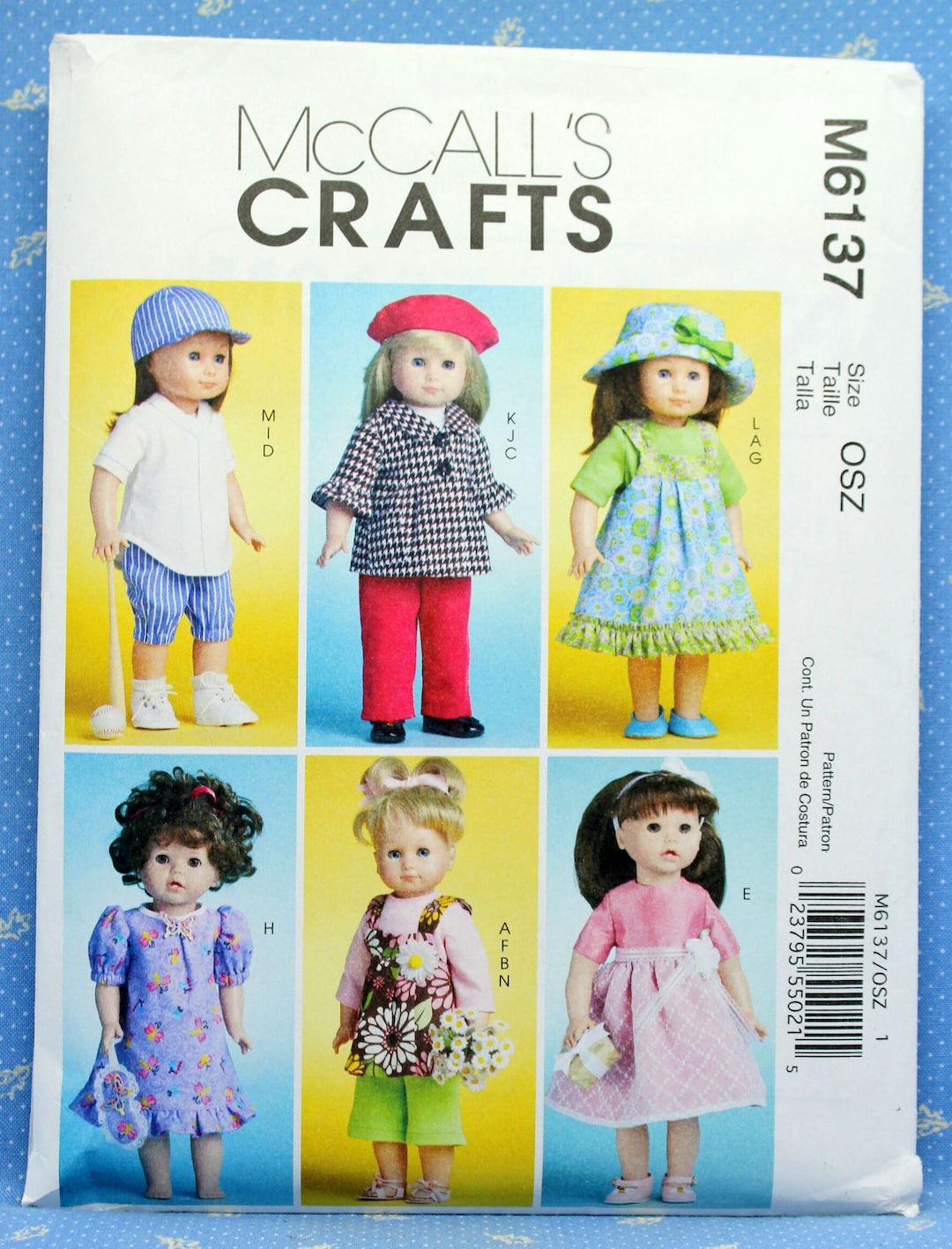Mccall's Sewing Pattern 6137 Doll Clothes Sewing Pattern - Etsy