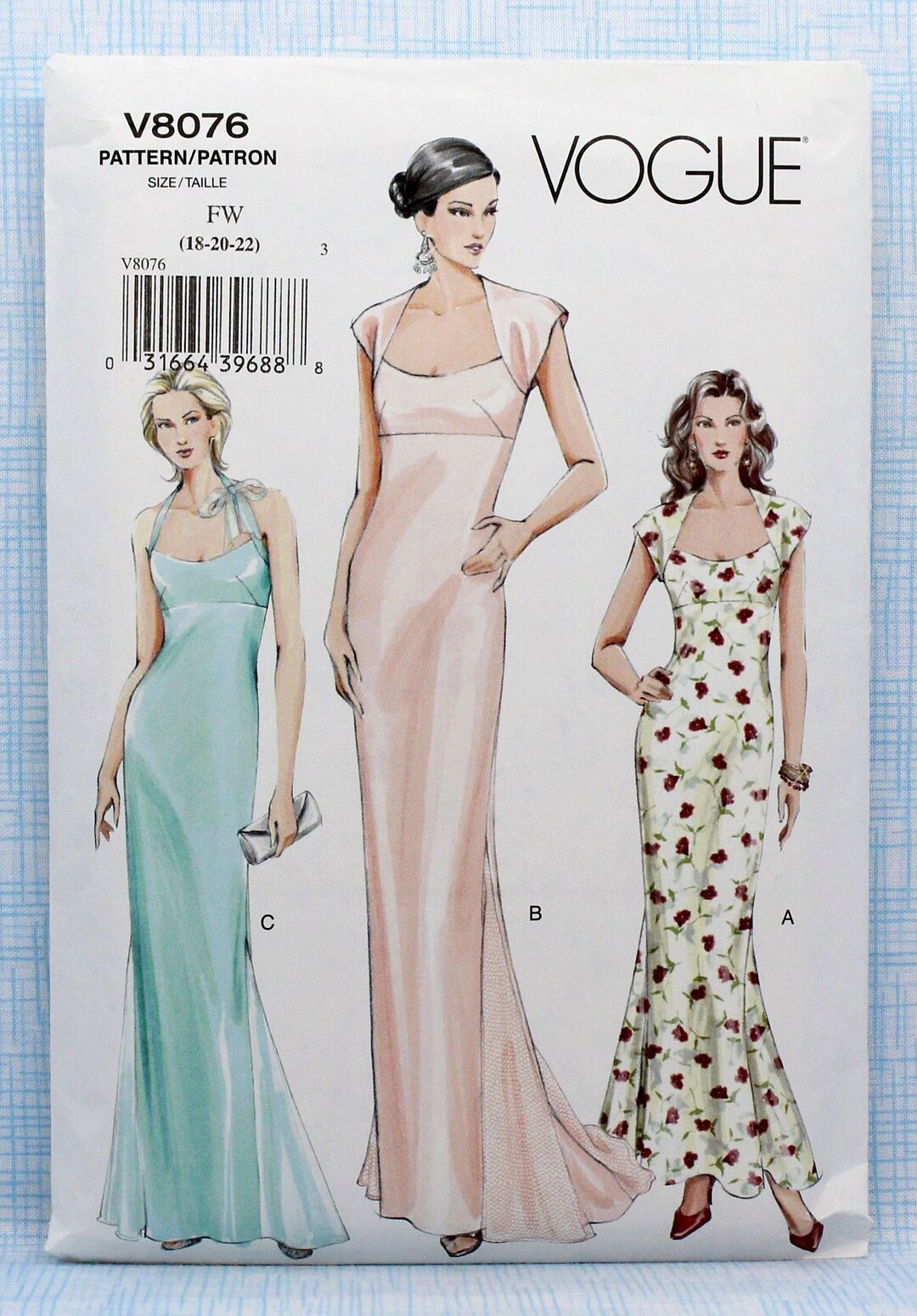 Vogue Sewing Pattern 8076, Misses' Close-fitting Dress With Raised ...