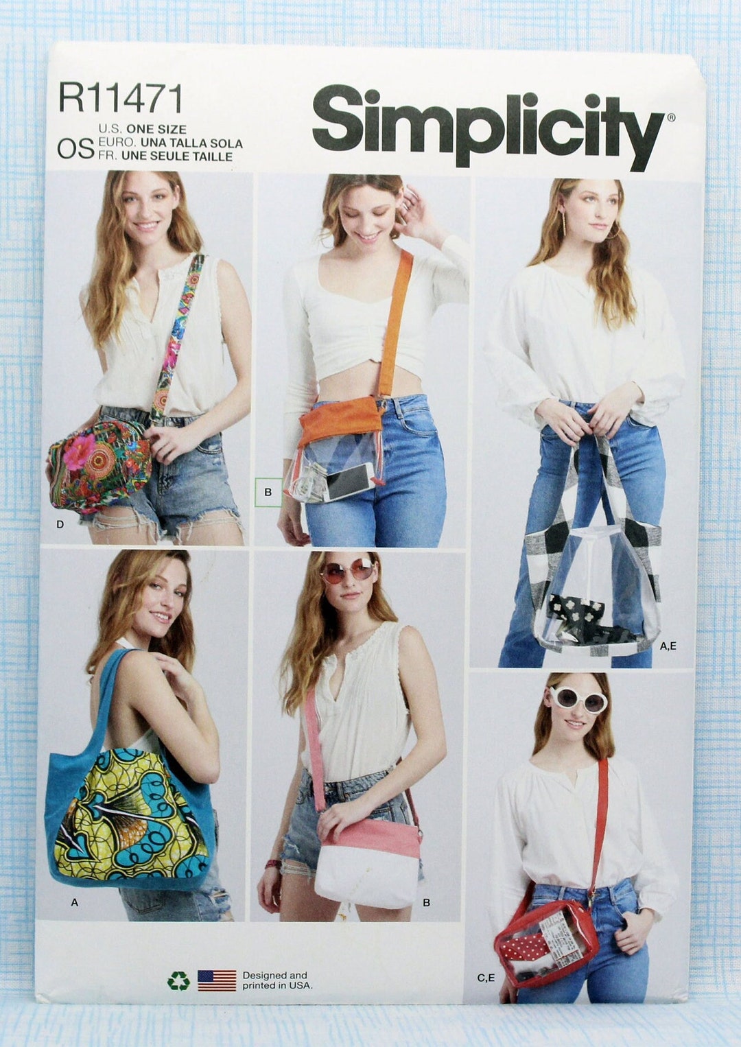 Simplicity Sewing Pattern R11471 Tote, Bags and Pouch, Uncut/ff ...