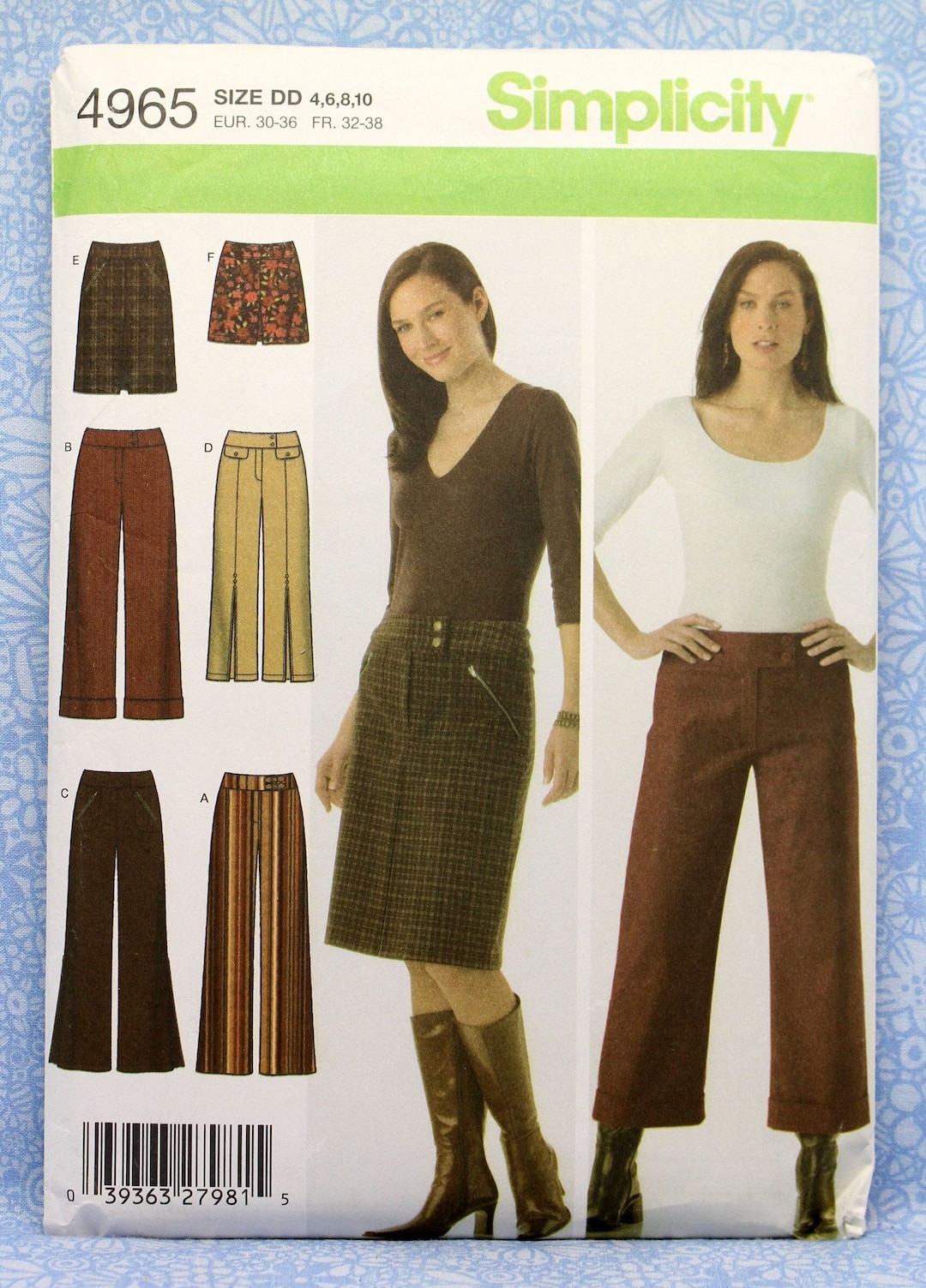 Simplicity Sewing Pattern 4965, Misses' Pants and Skirt Sewing Pattern ...