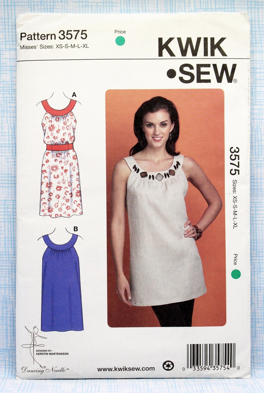 Kwik Sew 3575 Misses' Dress and Tunic With Straps Sewing - Etsy