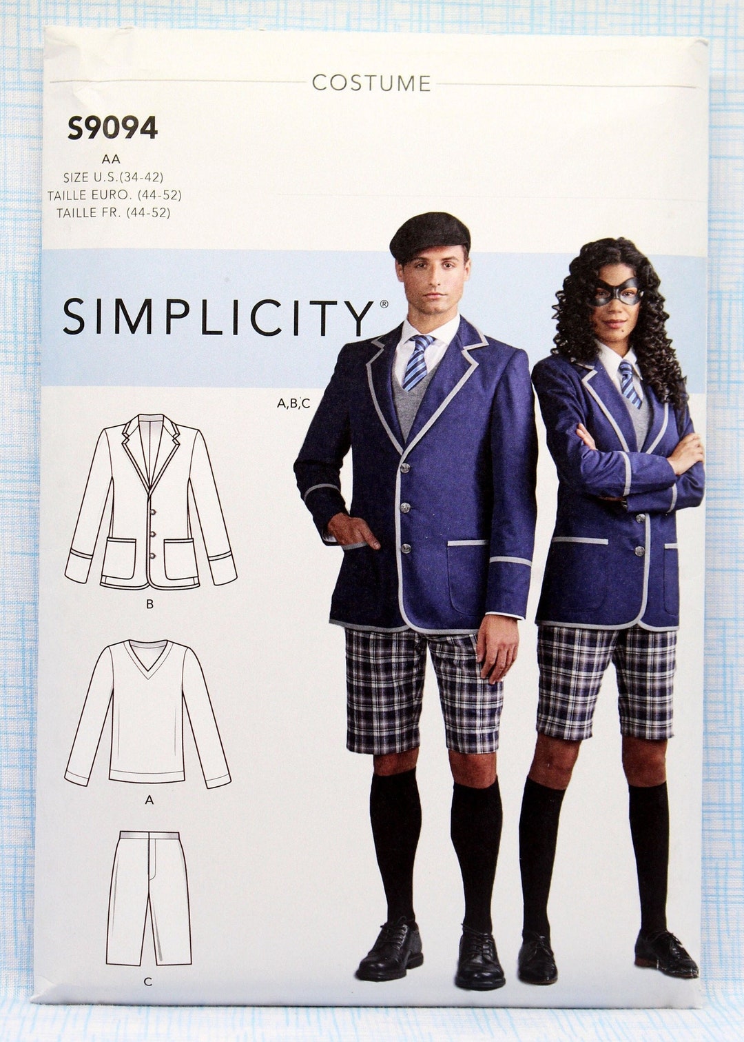 Simplicity Sewing Pattern 9094 School Uniform Costume, Misses' Men's ...