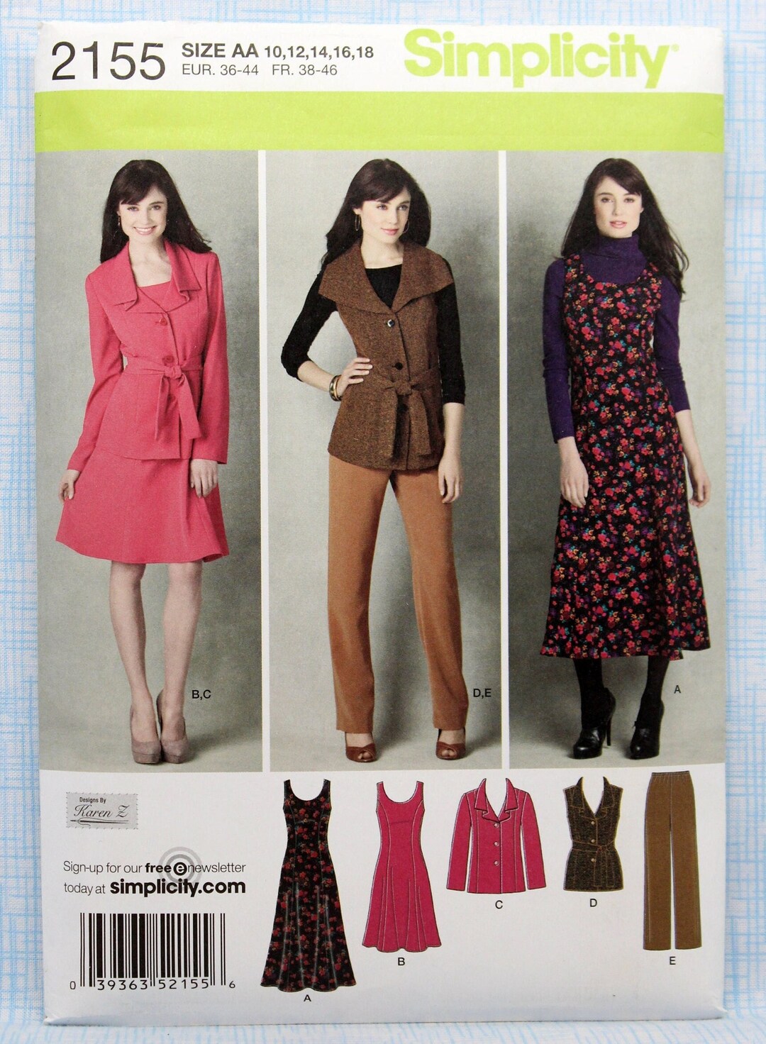 Simplicity Sewing Pattern 2155, Misses' Jumper, Pants and Jacket or ...
